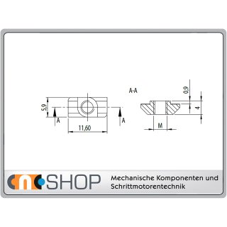 Hammermutter, Profil6 Gewinde M4, 0,49