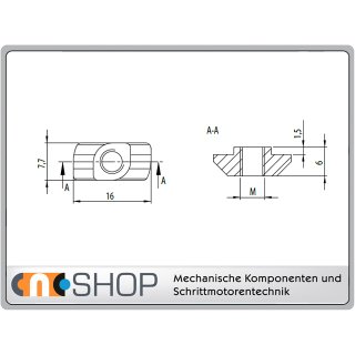 Hammermutter, Profil8 Gewinde M6, 0,49