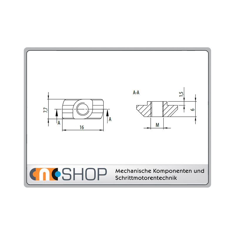 Hammermutter, Profil8 Gewinde M4, 0,49