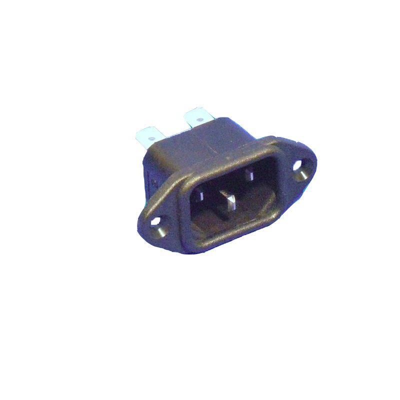 Panel Mount Plug Connector 10 A 6,3 mm black, 2,90