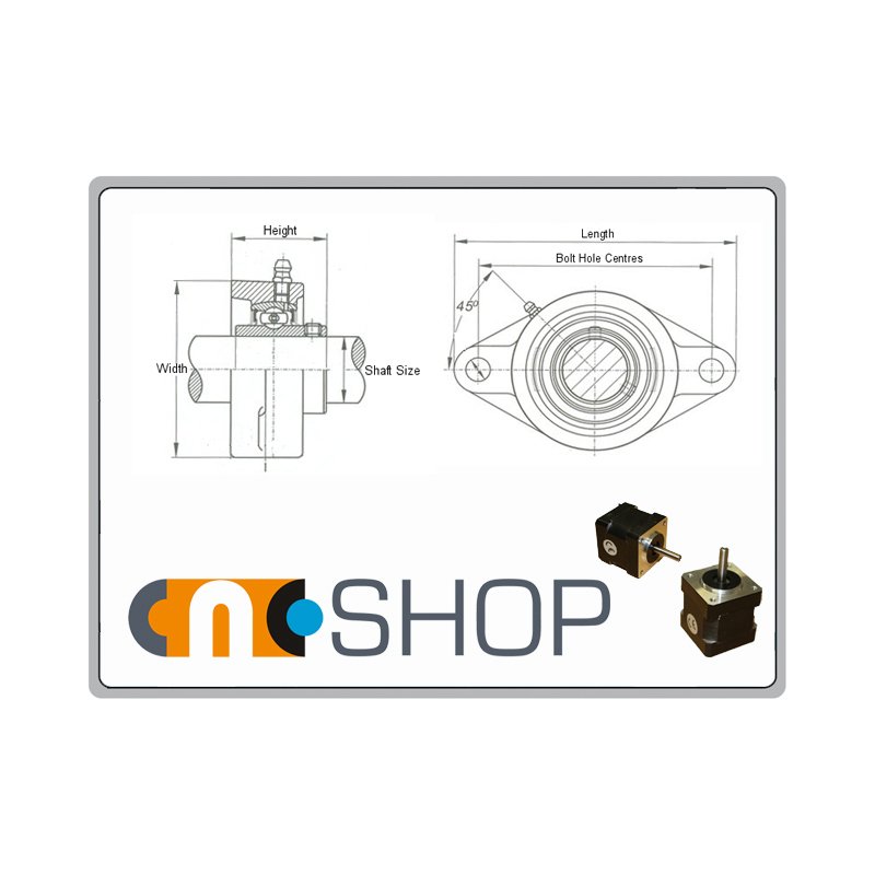 Flange bearing UCFL 207 grey cast iron for 35mm shaft, 13,90