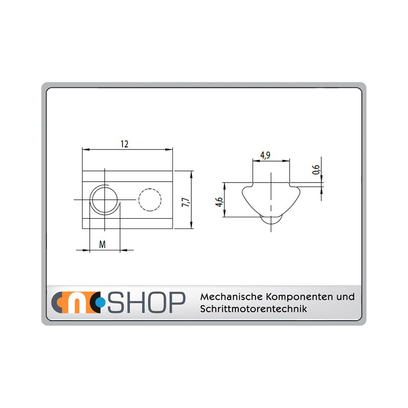 Nutenstein Profil5 Gewinde M5, 0,54