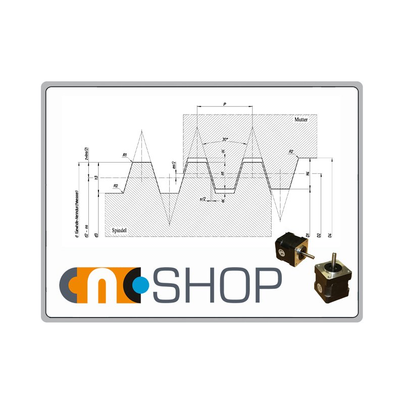 Trapezgewindespindel TR16x4 links| CNCShop.at, 2,05